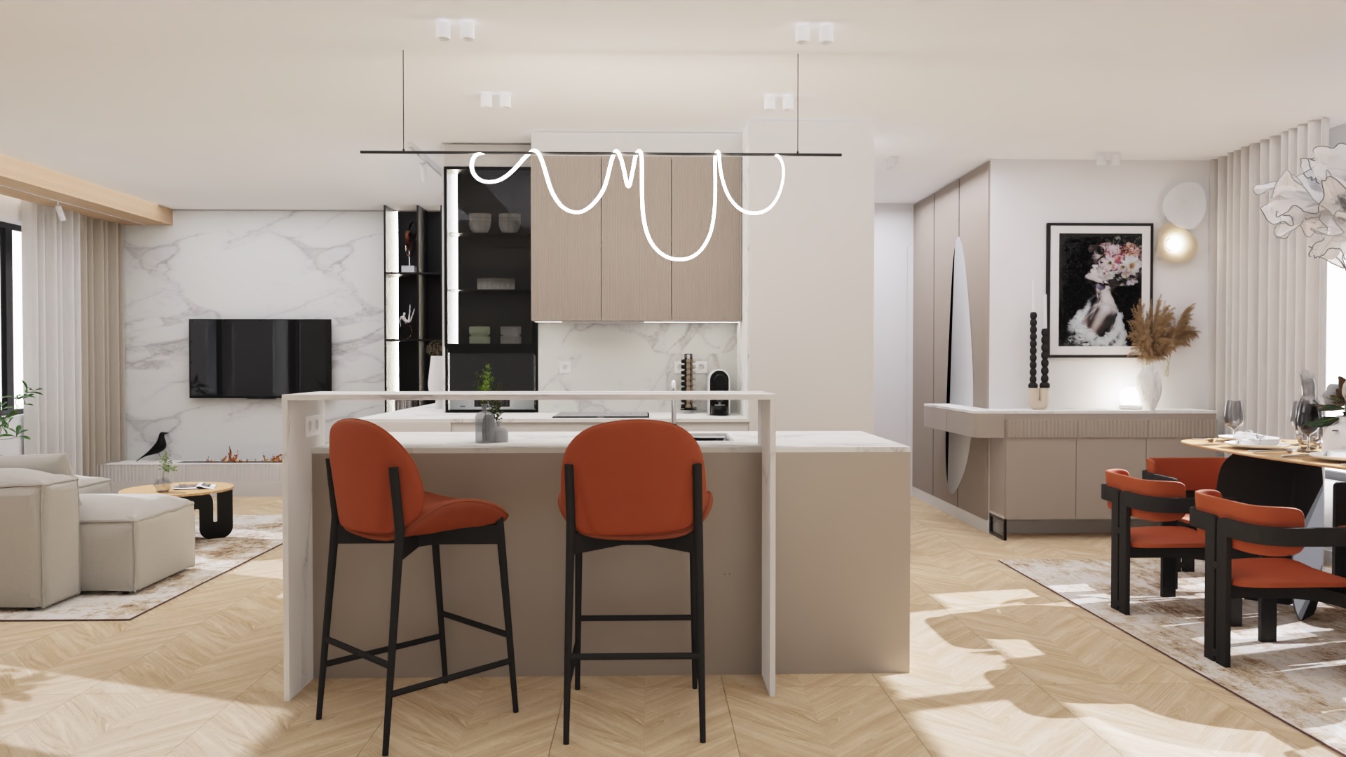 АПАРТАМЕНТ В КВ. ДРАГАЛЕВЦИ - Hansen Interior Design